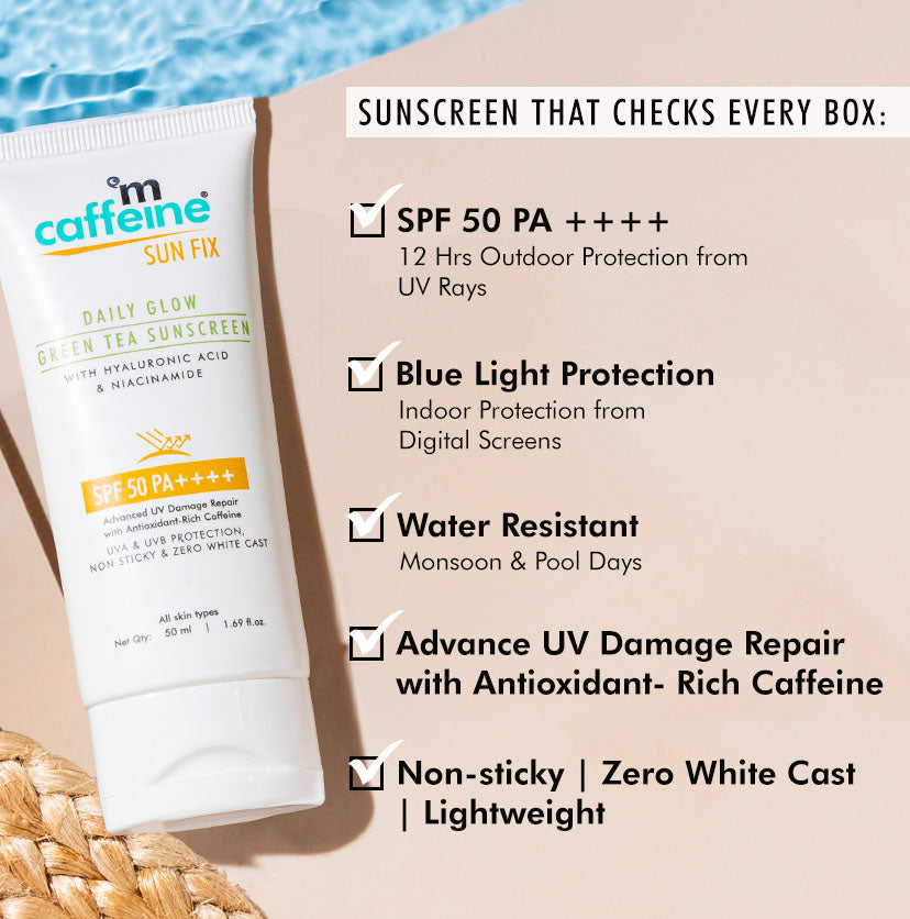 Buy Green Tea Sunscreen SPF 50 Online | mCaffeine – mCaffeine