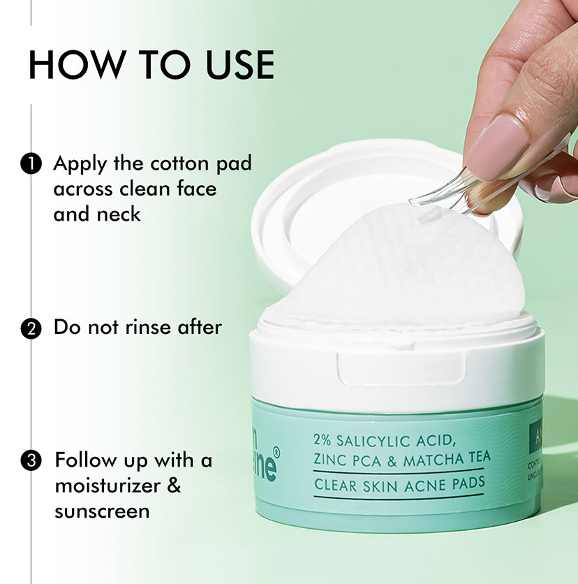 2% Salicylic Acid Serum Clear Skin Acne Pads with Matcha Tea - 40 N (x ...